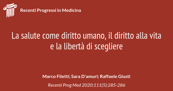 La salute come diritto umano, il diritto alla vita e la libertà di ...