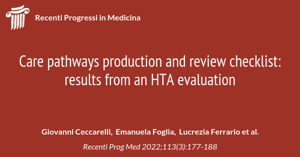 Care pathways production and review checklist: results from an HTA ...
